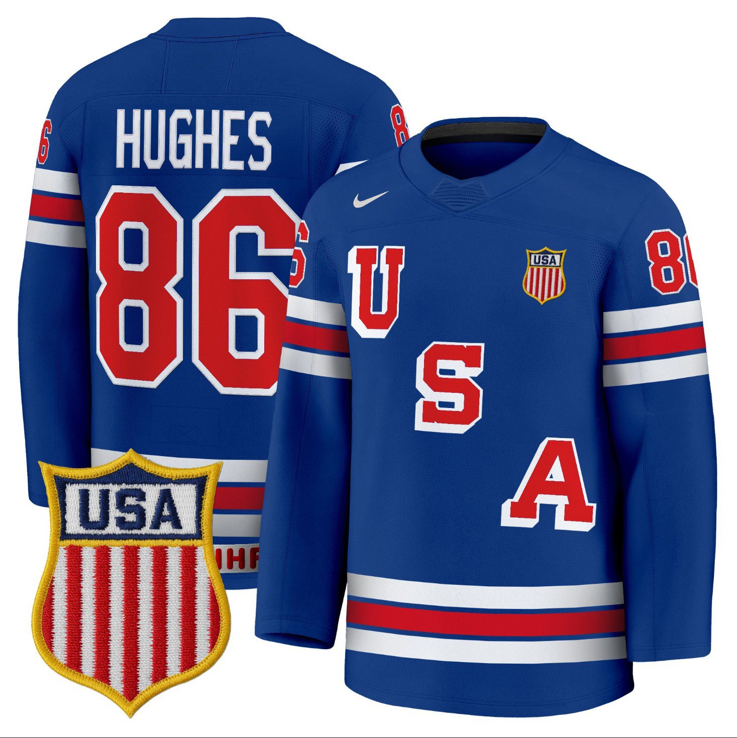 Jack Hughes Jersey #86 USA Olympic 2026 Premium Hockey Stitched