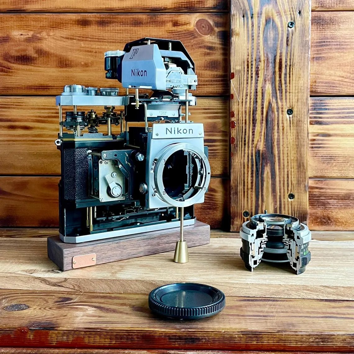 Disassembled Mechanical Camera with Sectional Lens, Art, Decorative ...
