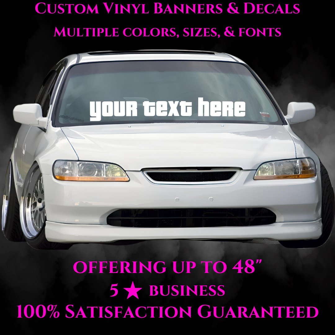 Custom Vinyl Decal Lettering. Banners, Graphic, Wording, Fully ...