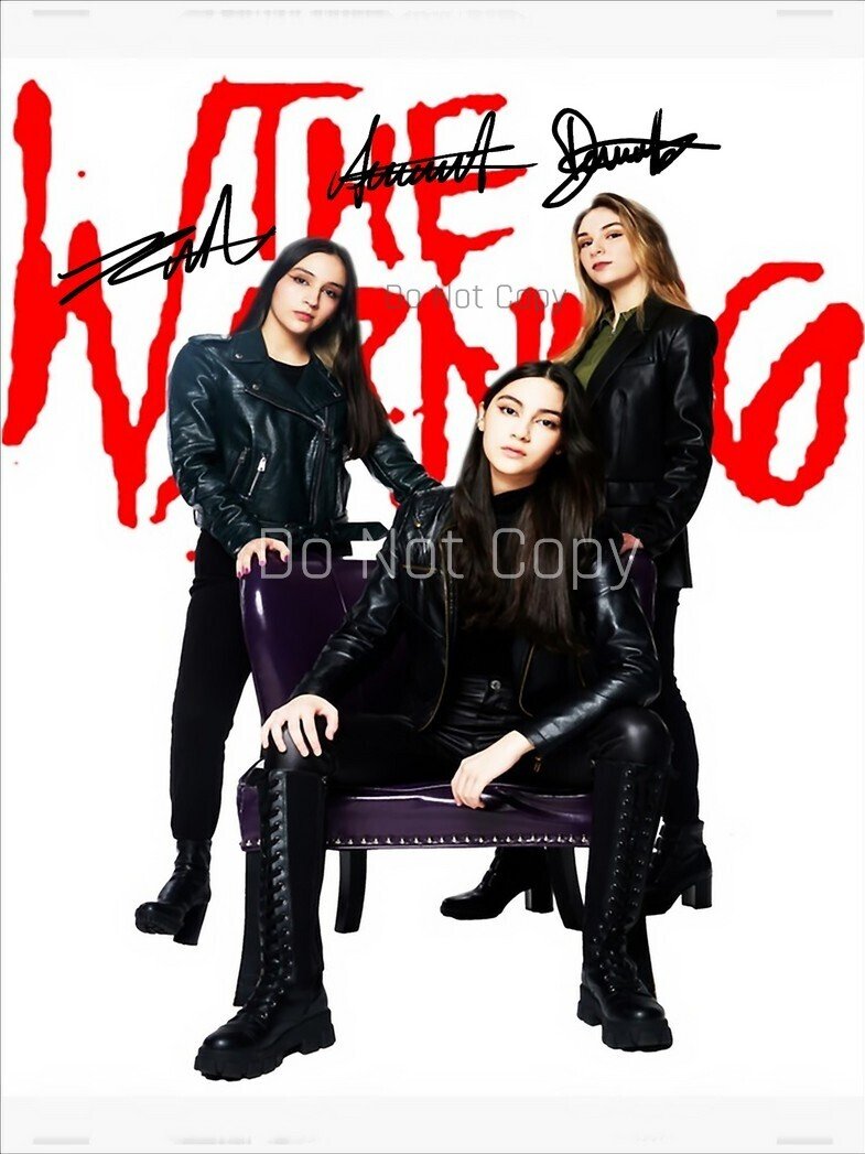 THE WARNING FULL BAND GROUP SIGNED PHOTO 8X10 RP AUTOGRAPHED ALL MEMBERS