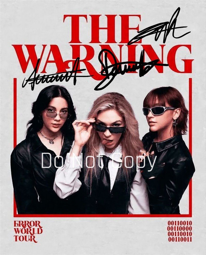 THE WARNING FULL BAND GROUP SIGNED PHOTO 8X10 RP AUTOGRAPHED * ALL MEMBERS