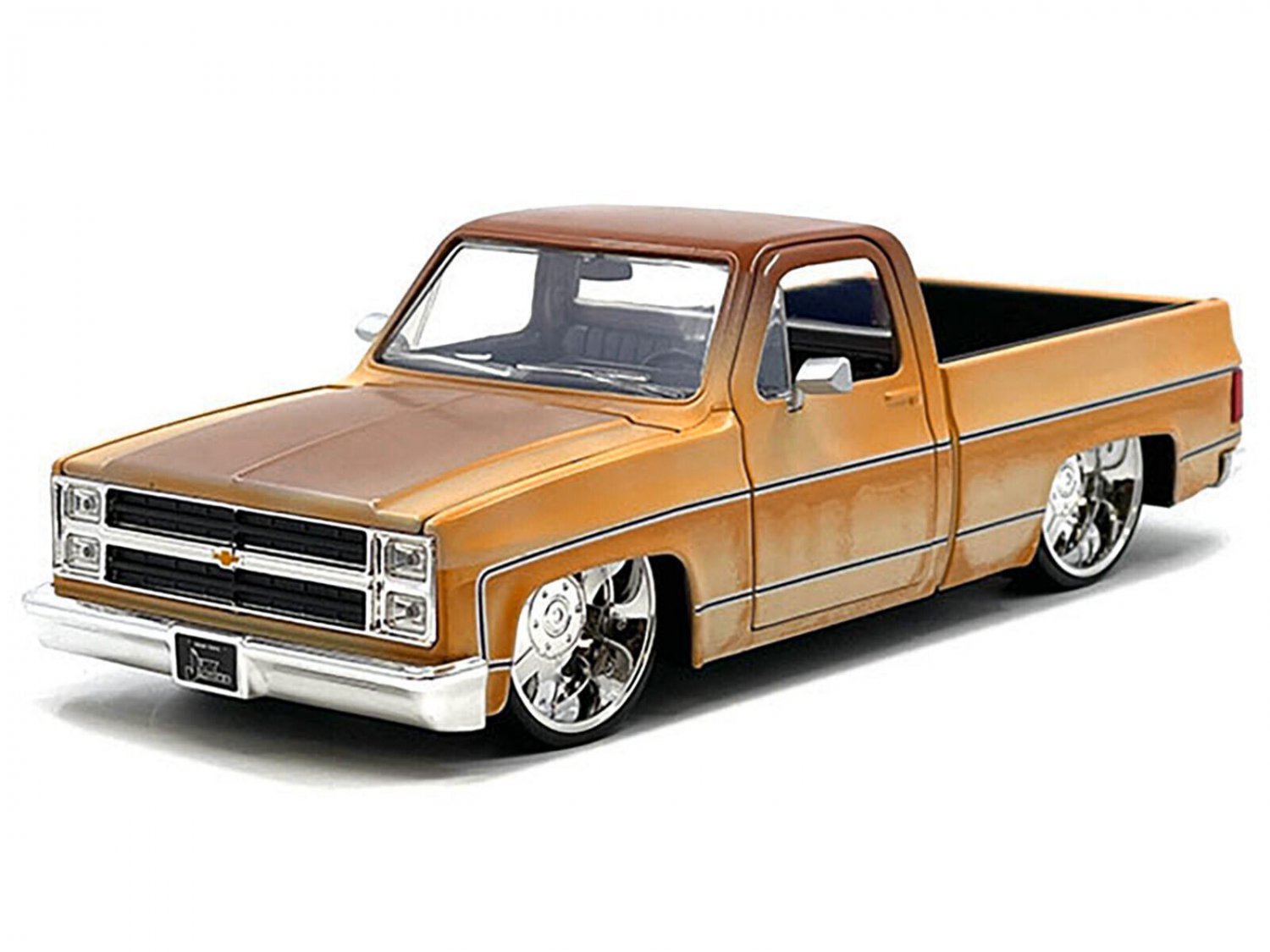 1985 Chevrolet C-10 Pickup Truck Yellow with Brown Top (Rusted) and JD3 ...