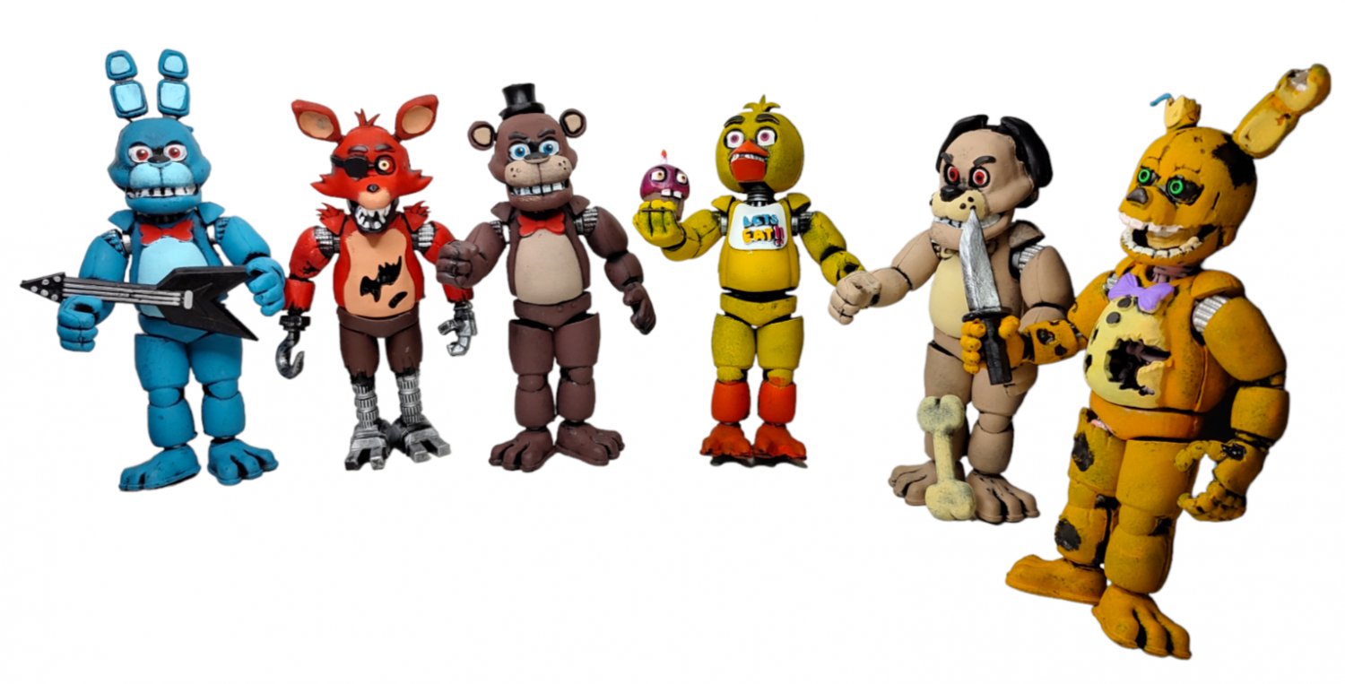 FNAF Five Nights At Freddy´s 6 figure set 8" tall animatronic toy figures