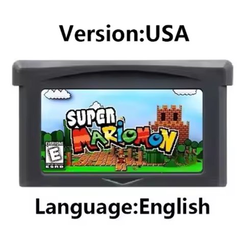 Pokemon Super MarioMon GBA 32-Bit Video Game Cartridge Game Boy Advance ...