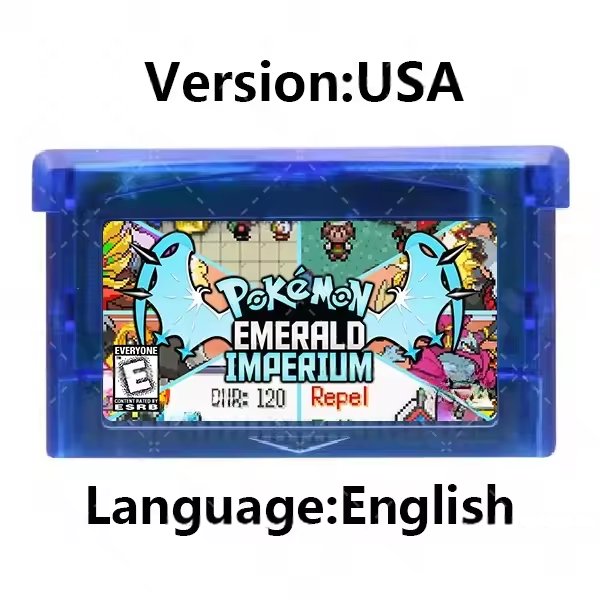 Pokemon Emerald Imperium GBA 32-Bit Video Game Cartridge Game Boy ...