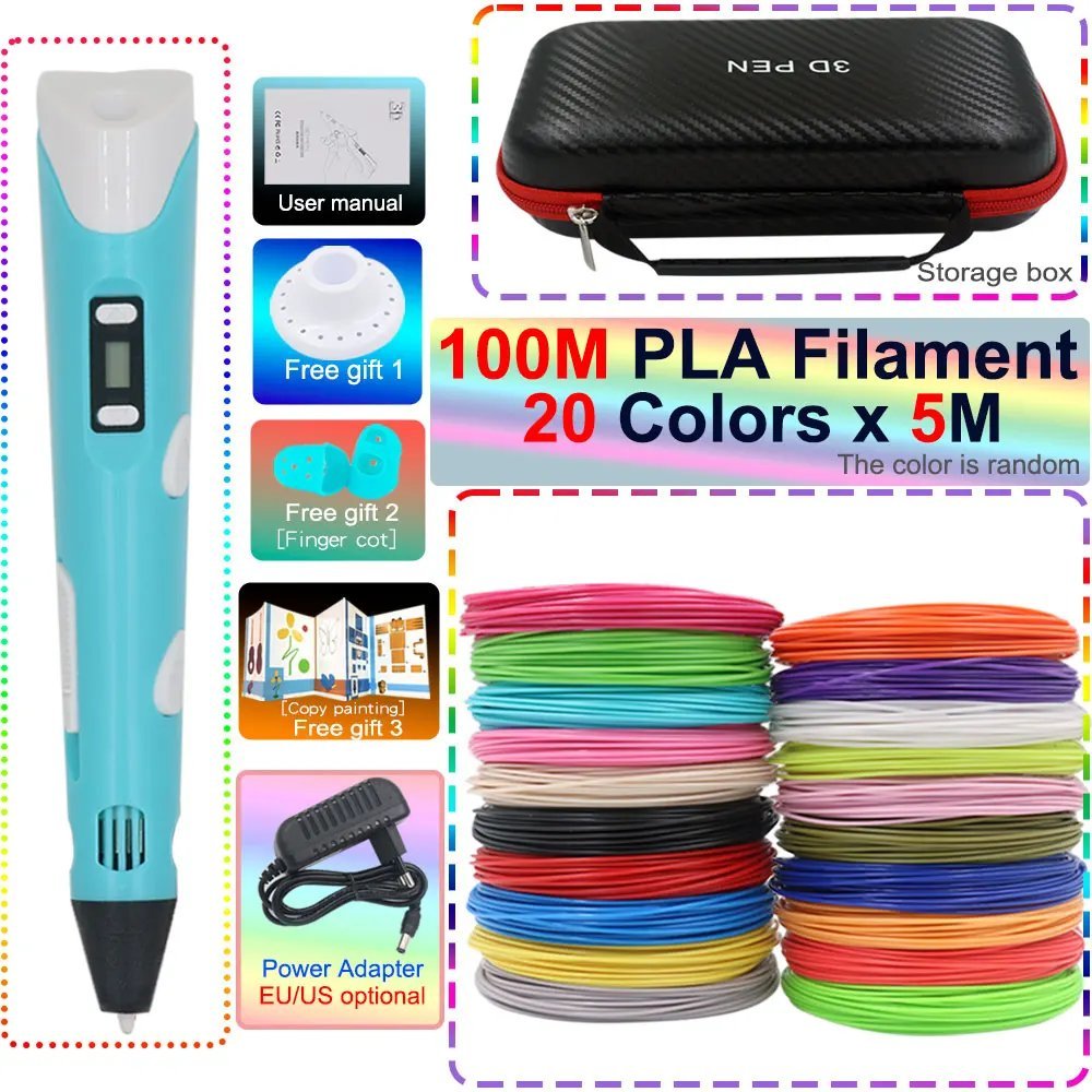 Adapter Power Display LCD with Set Pen Printing 3D s Children Creative ...