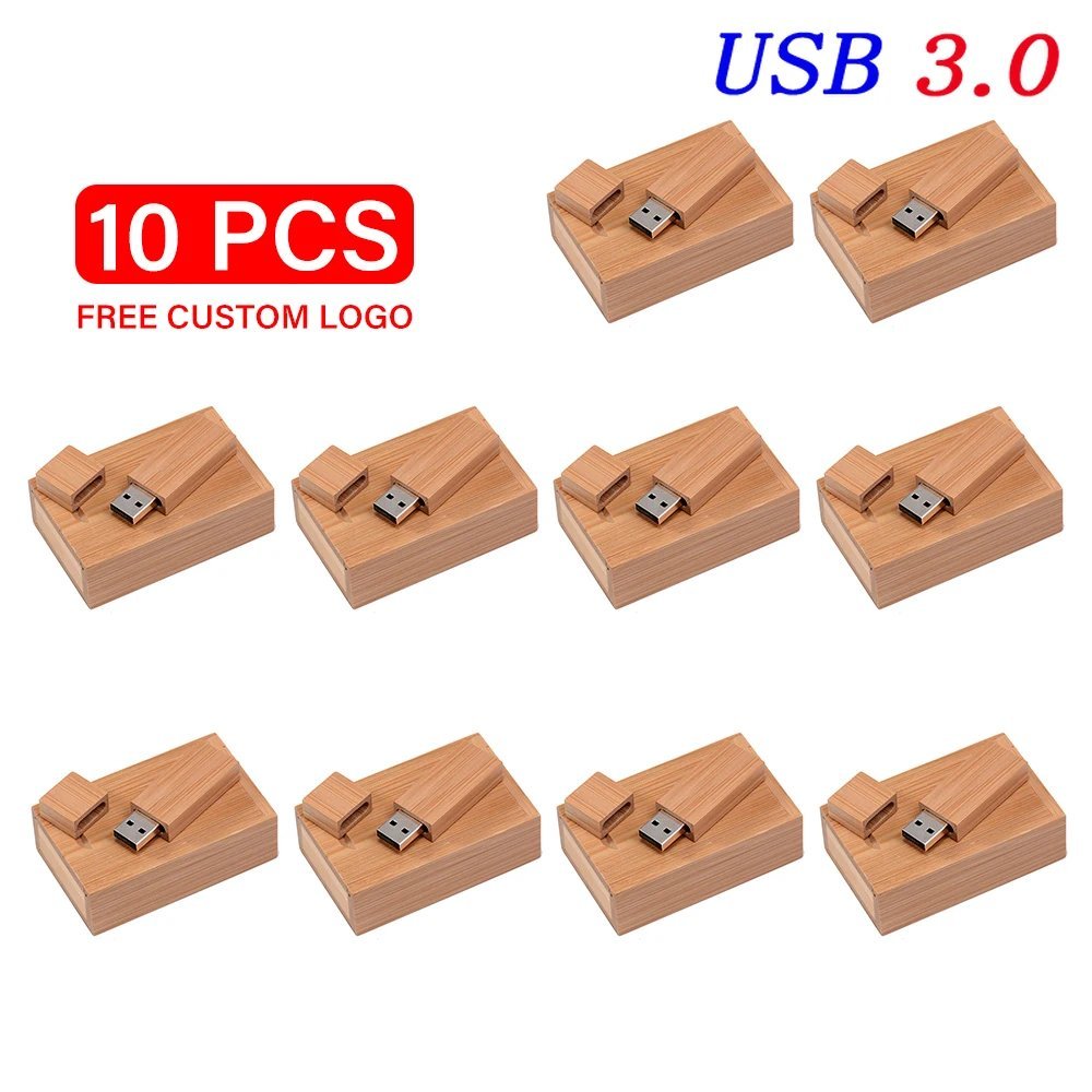 Drive Flash Box With Wooden LOGO Custom Free 0 3 USB LOT PCS 10 ...