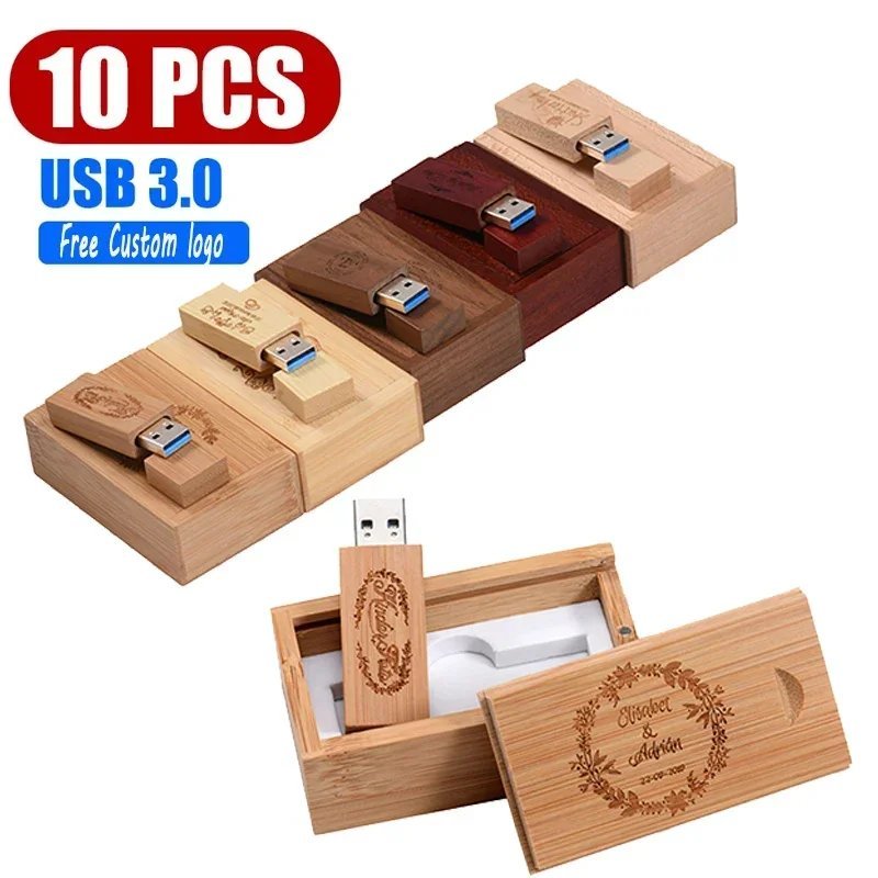 Drive Flash Box With Wooden LOGO Custom Free 0 3 USB LOT PCS 10 ...