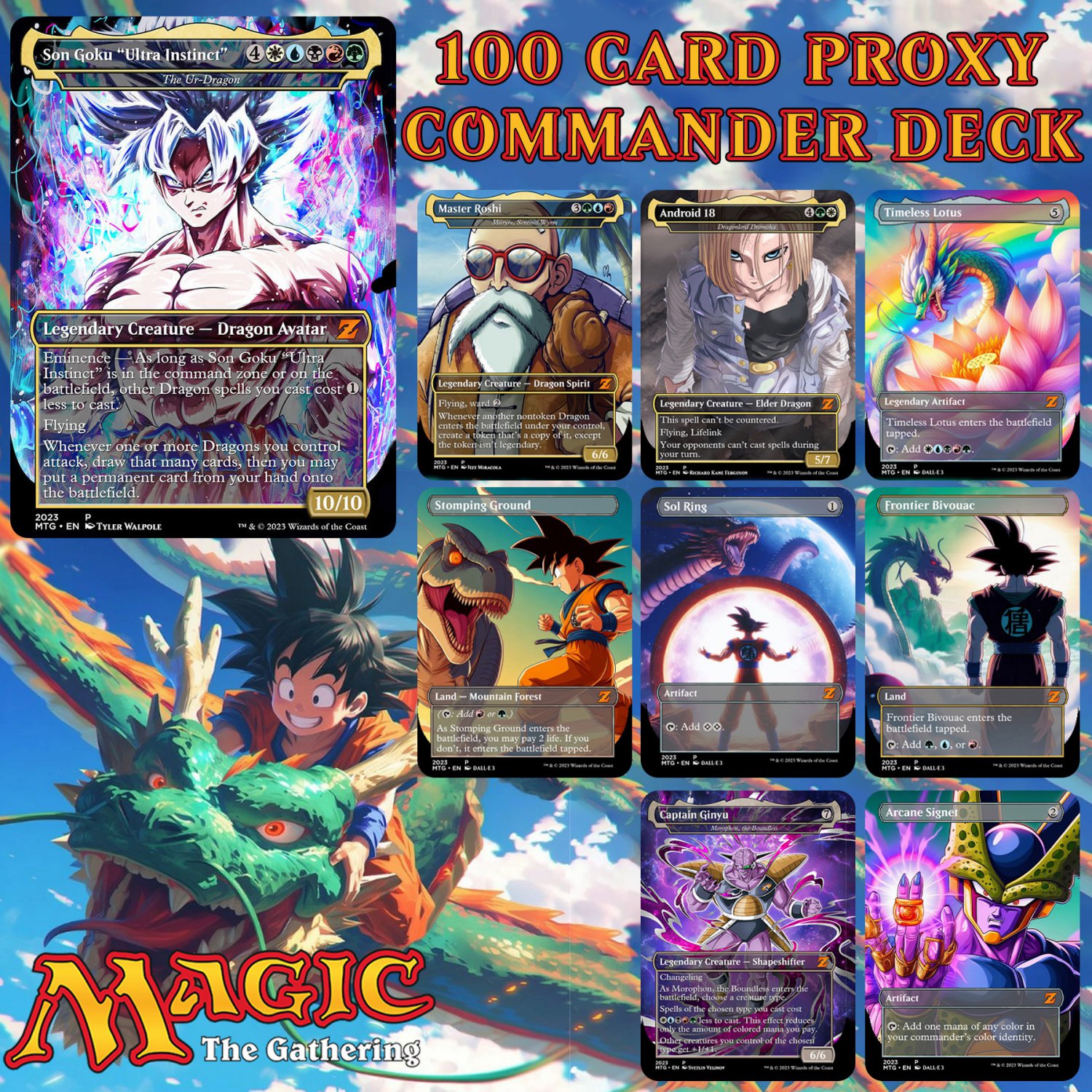 Dragonball 100 Card EDH Commander Deck for Magic The Gathering Card ...