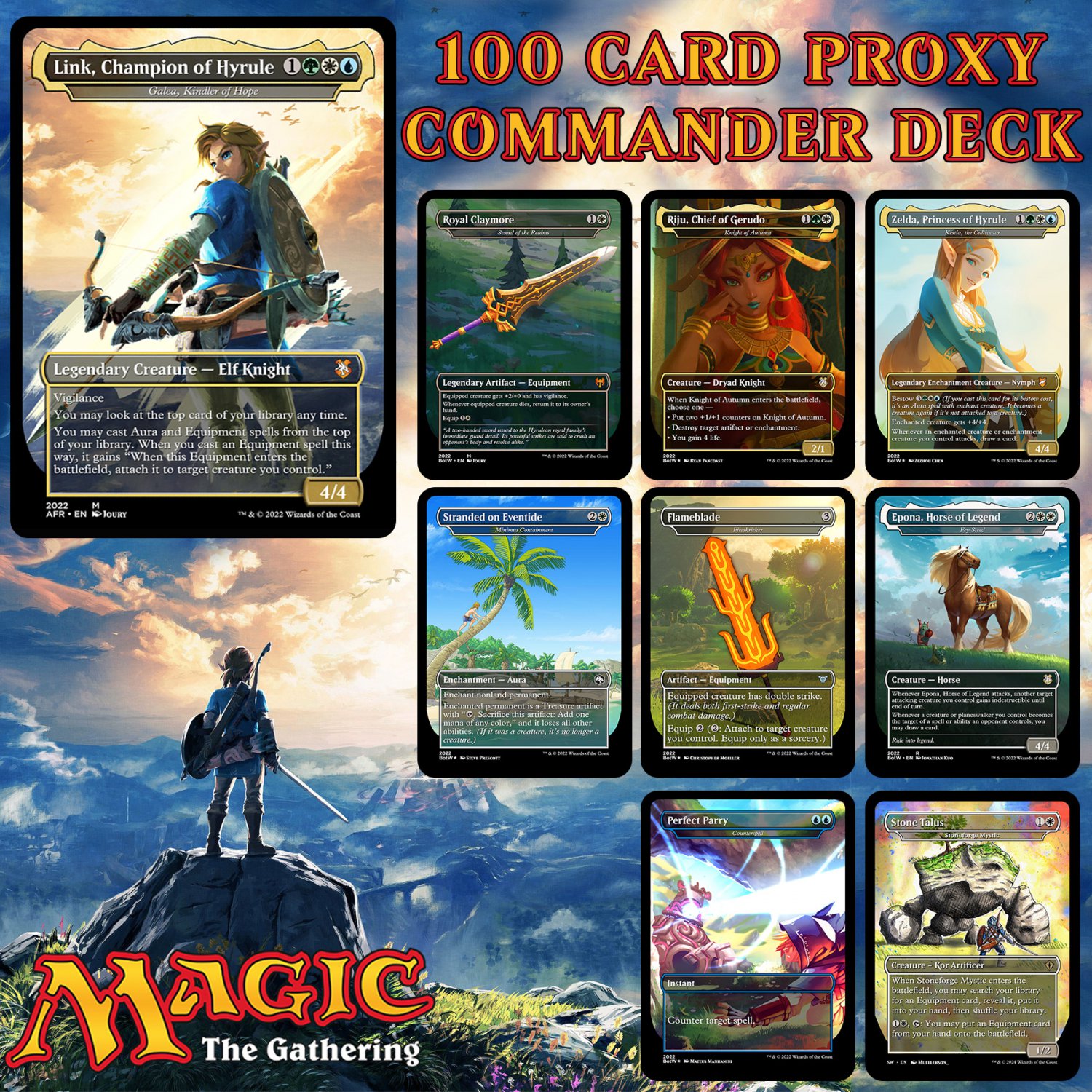 Legend of Zelda 100 Card MTG Proxy EDH Commander Deck — Custom Magic ...