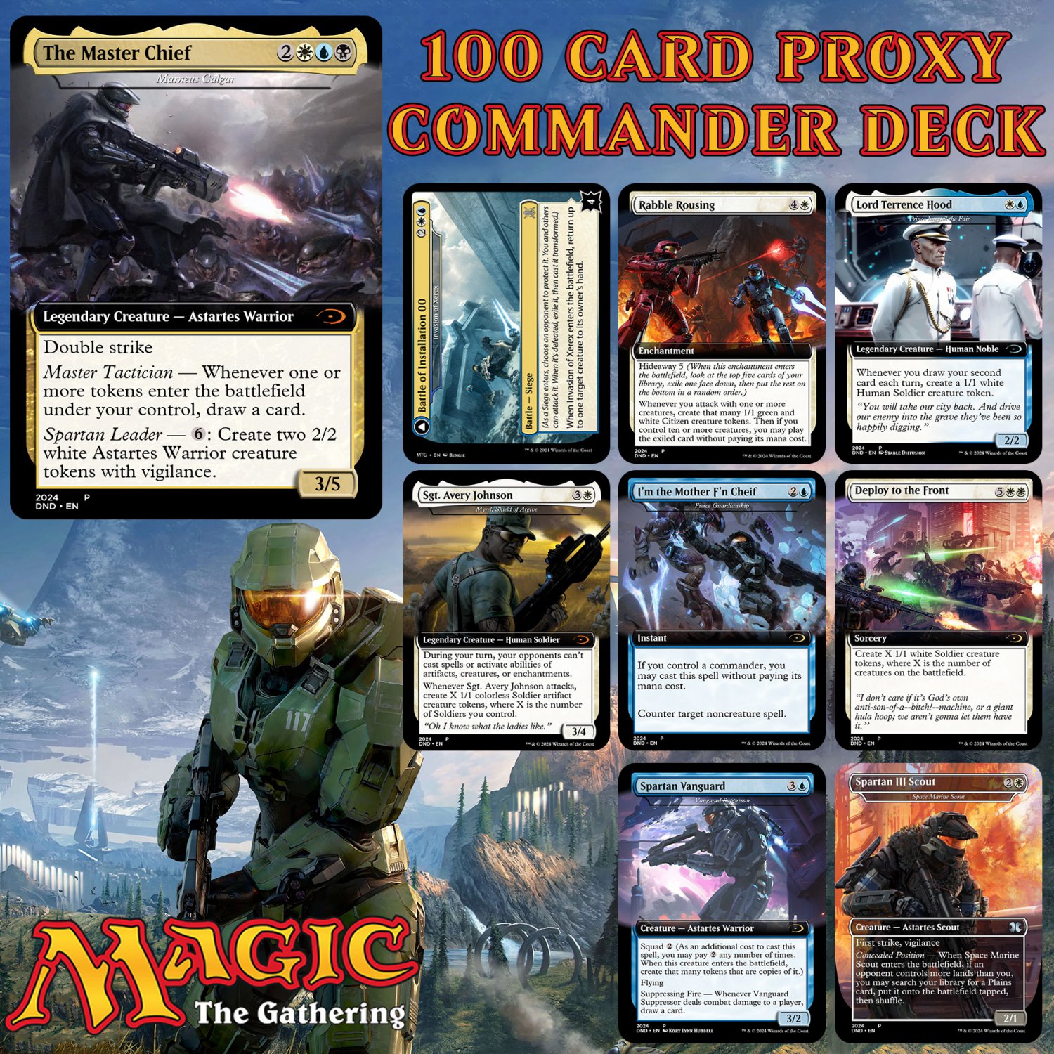 Halo Master Chief 100 Card MTG Proxy EDH Commander Deck — Custom Magic ...