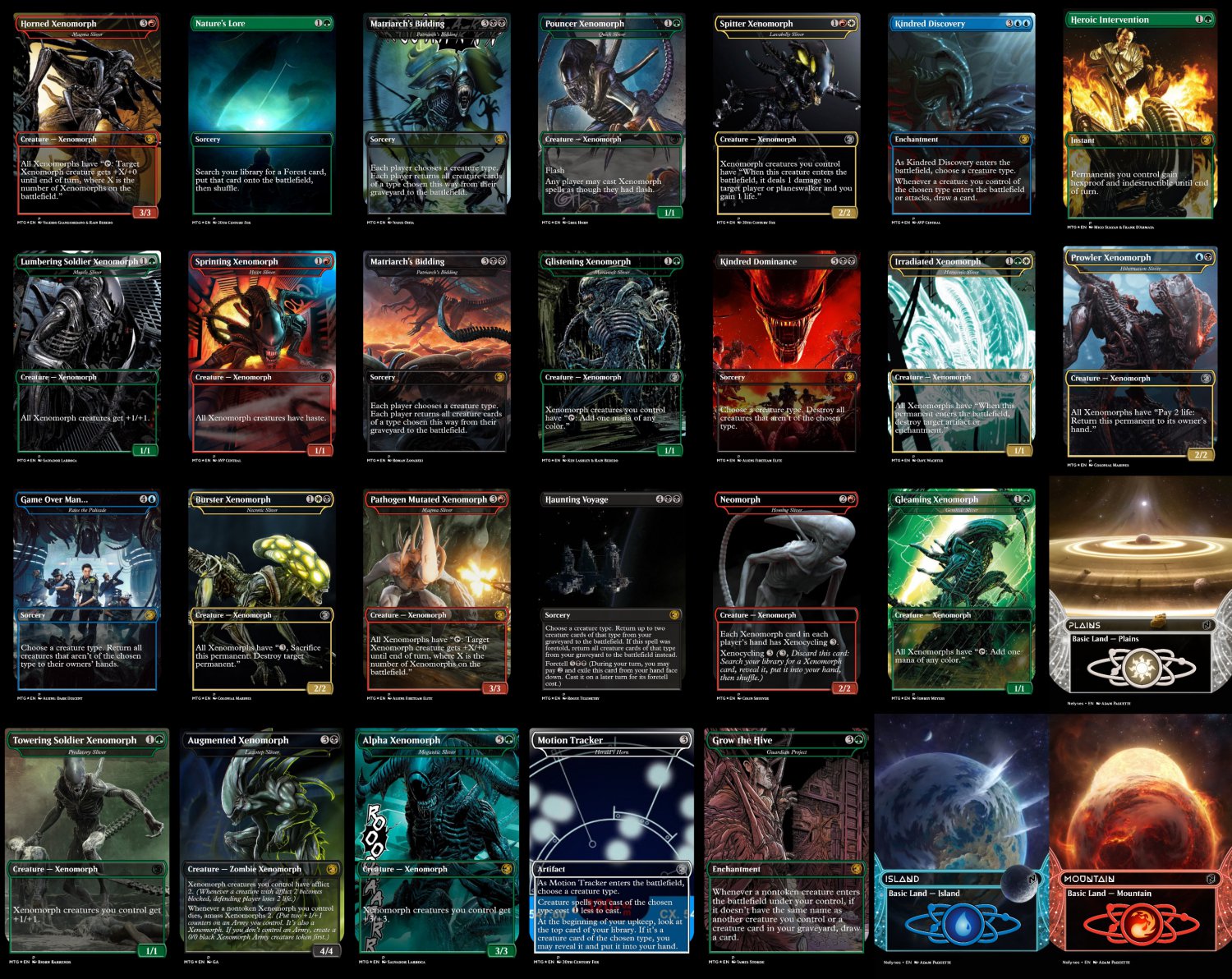 Alien Xenomorph 100 Card MTG Proxy EDH Commander Deck — Custom Magic ...
