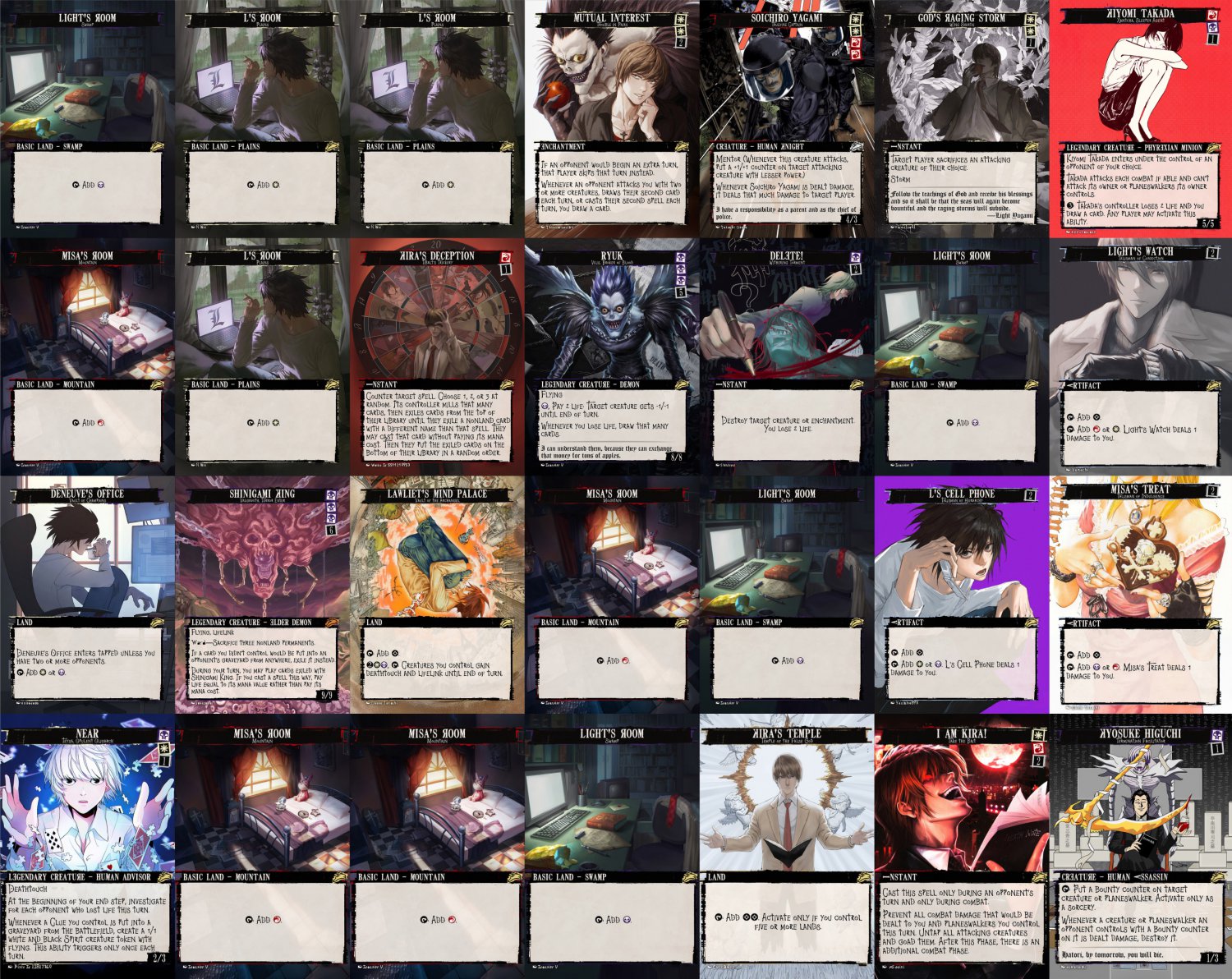 Death Note 100 Card MTG Proxy EDH Commander Deck — Custom Magic The ...