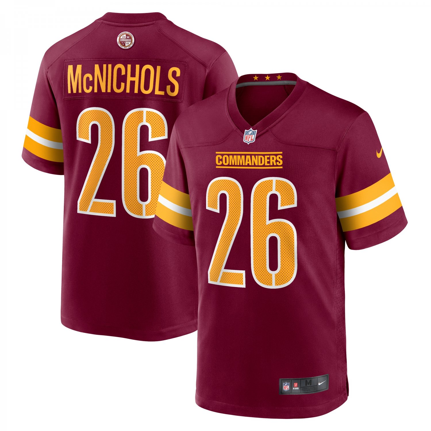 Men's Washington Commanders Jeremy McNichols Burgundy Game Jersey