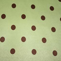 Lime Green Chocolate Brown Polka Dot Micro Suede Fabric