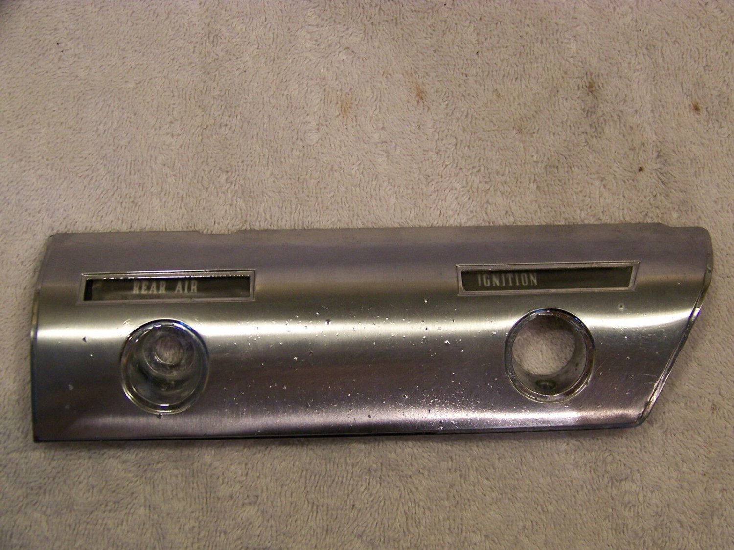 1966 CHRYSLER IMPERIAL REAR AIR IGNITION CHROME TRIM PANEL #2491601