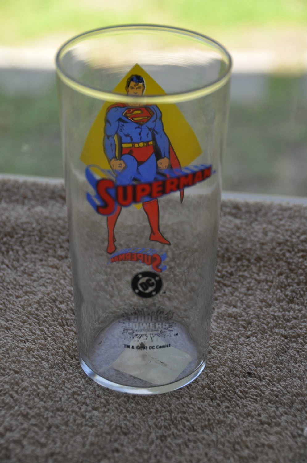 Superman 1993 Vintage Batman DC Comics Super Powers Glass