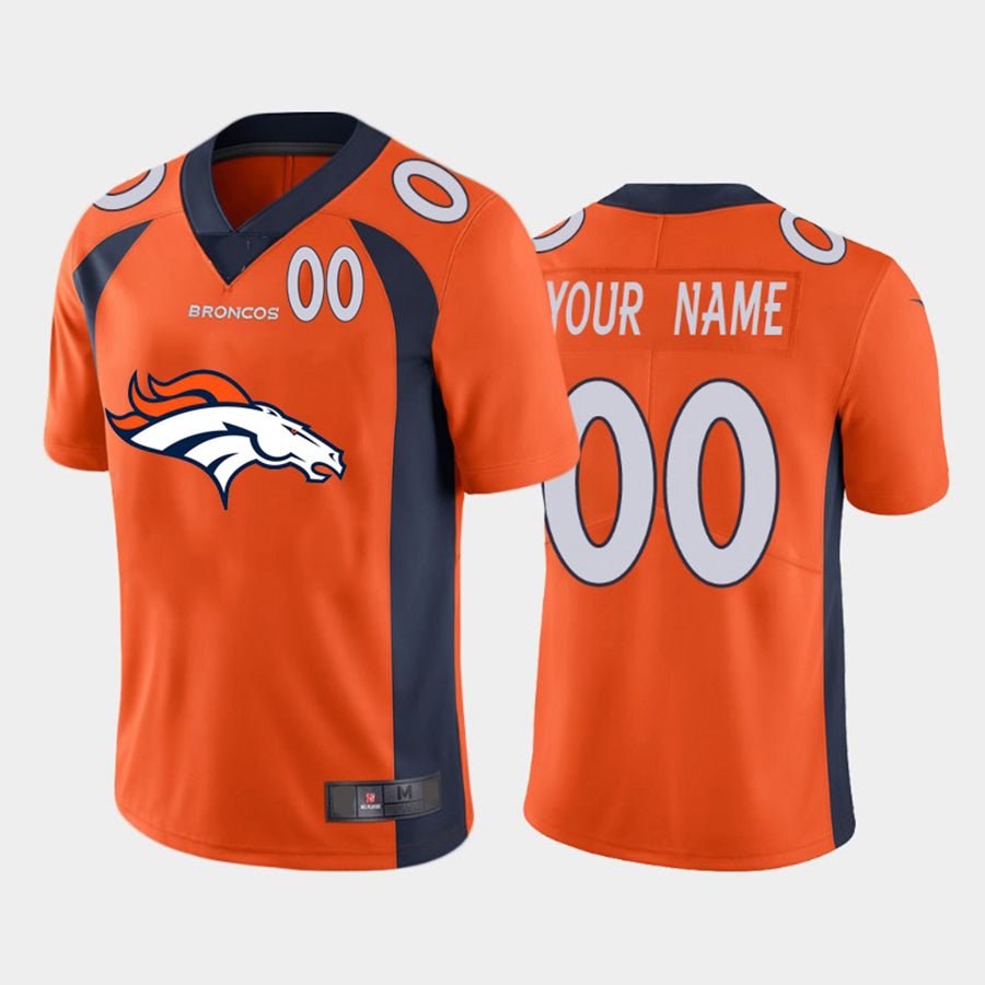 Custom D.Broncos Orange Team Big Logo Number Vapor Untouchable Limited ...