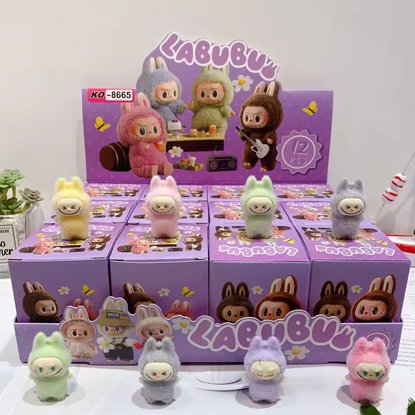 Cute Mini Labubu Standing&Sitting Posture Dolls Blind Box 12pcs Kawaii