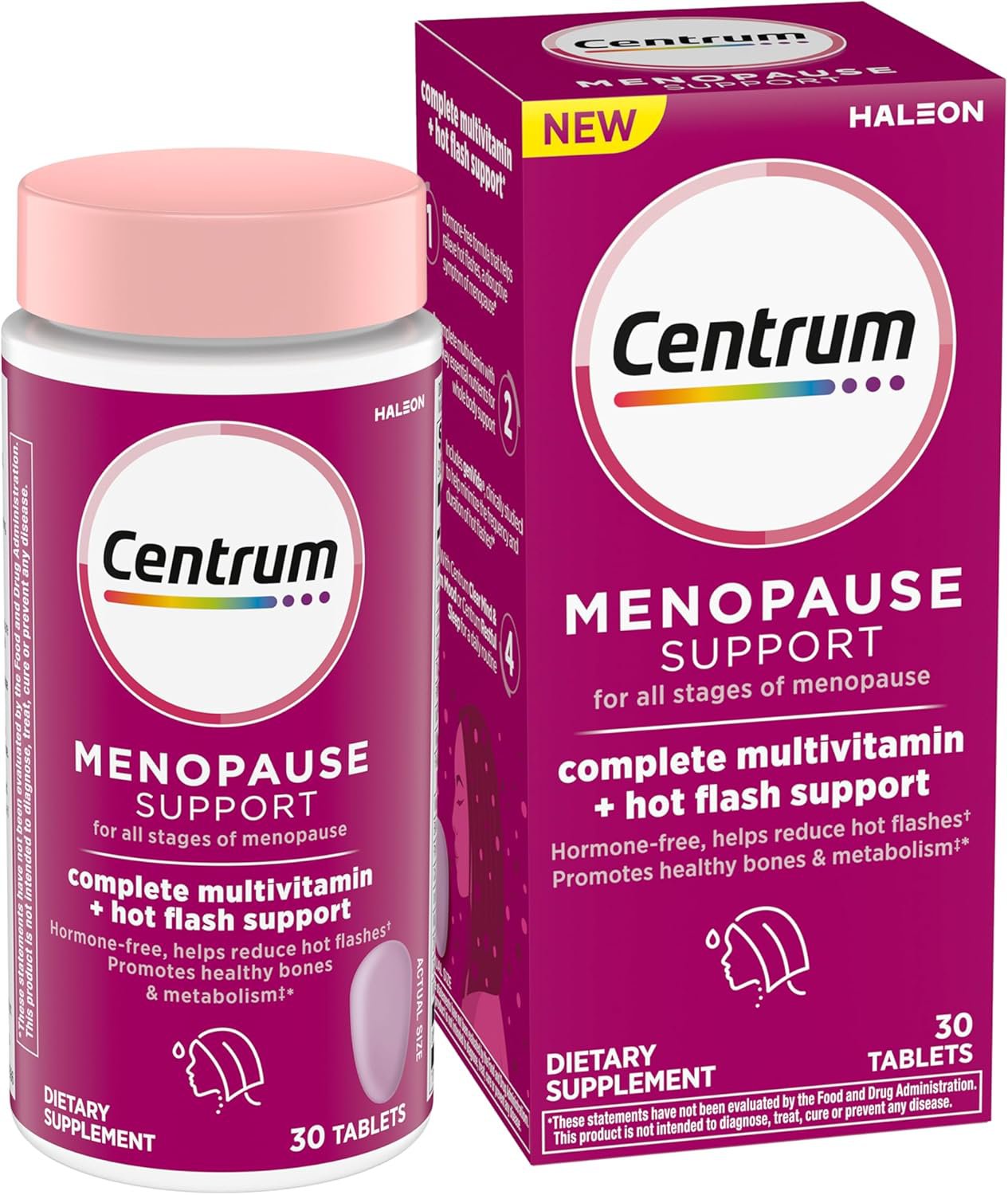 Centrum Complete Multivitamin Supplement + Hot Flash Support Menopause ...