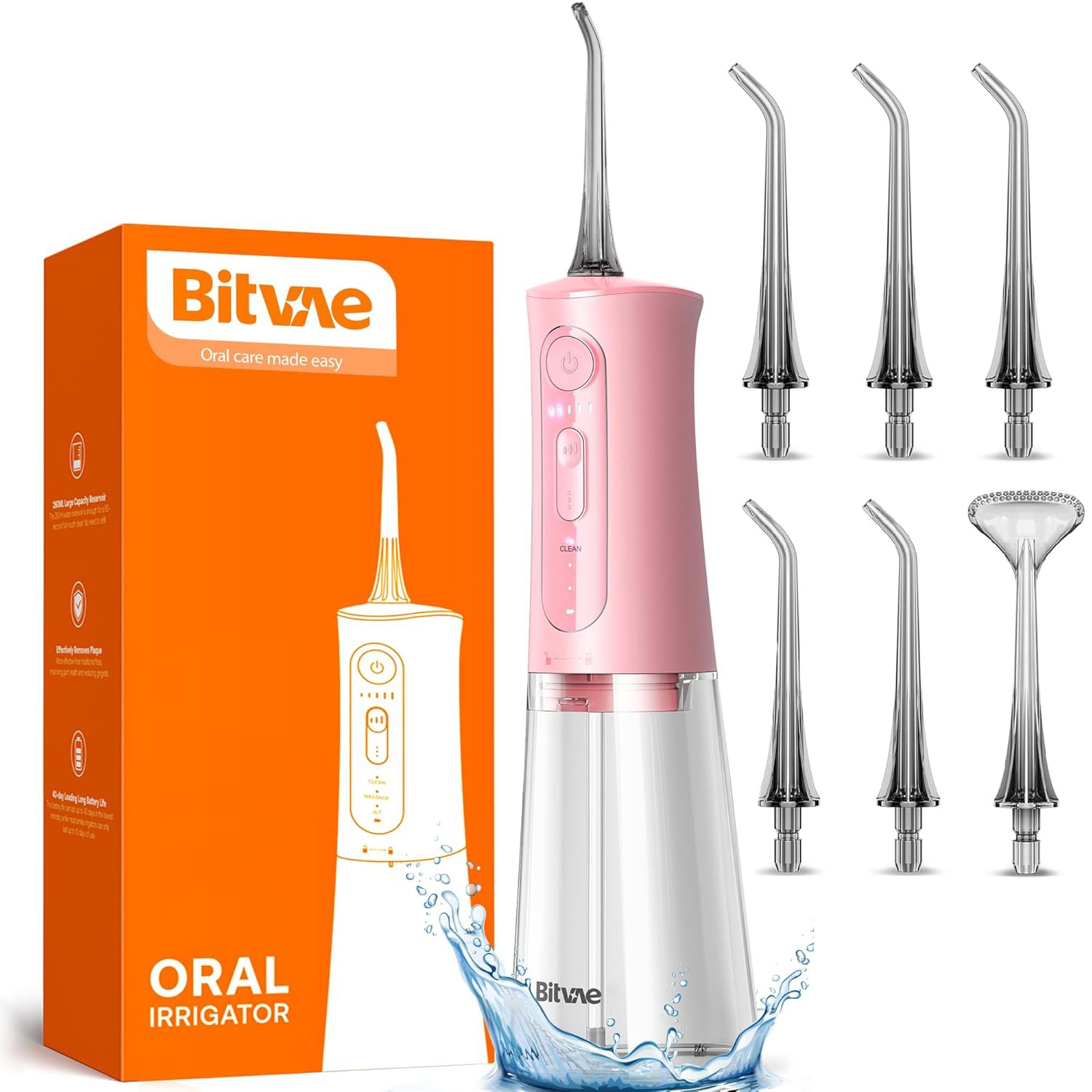 Bitvae Water Dental Flosser Teeth Picks, Cordless Portable Oral Irrigator,