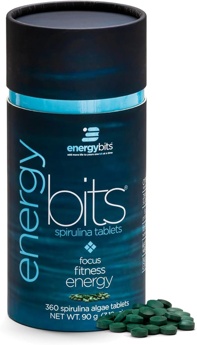 ENERGYBITS - Organic Spirulina Tablets - Plant-Based Algae Superfood - for Focus,