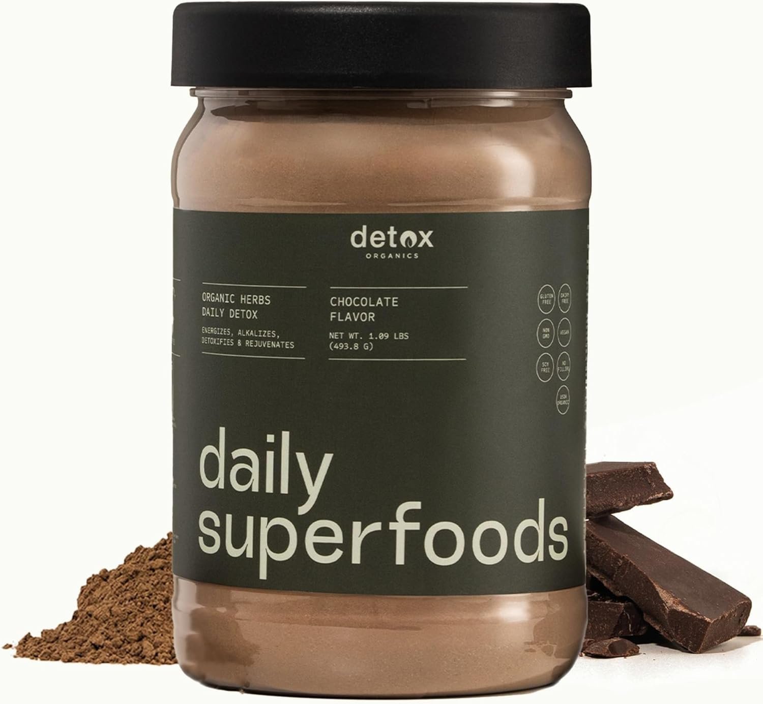 Detox Organics Chocolate Superfood Powder – Cleanse and Detox Smoothie