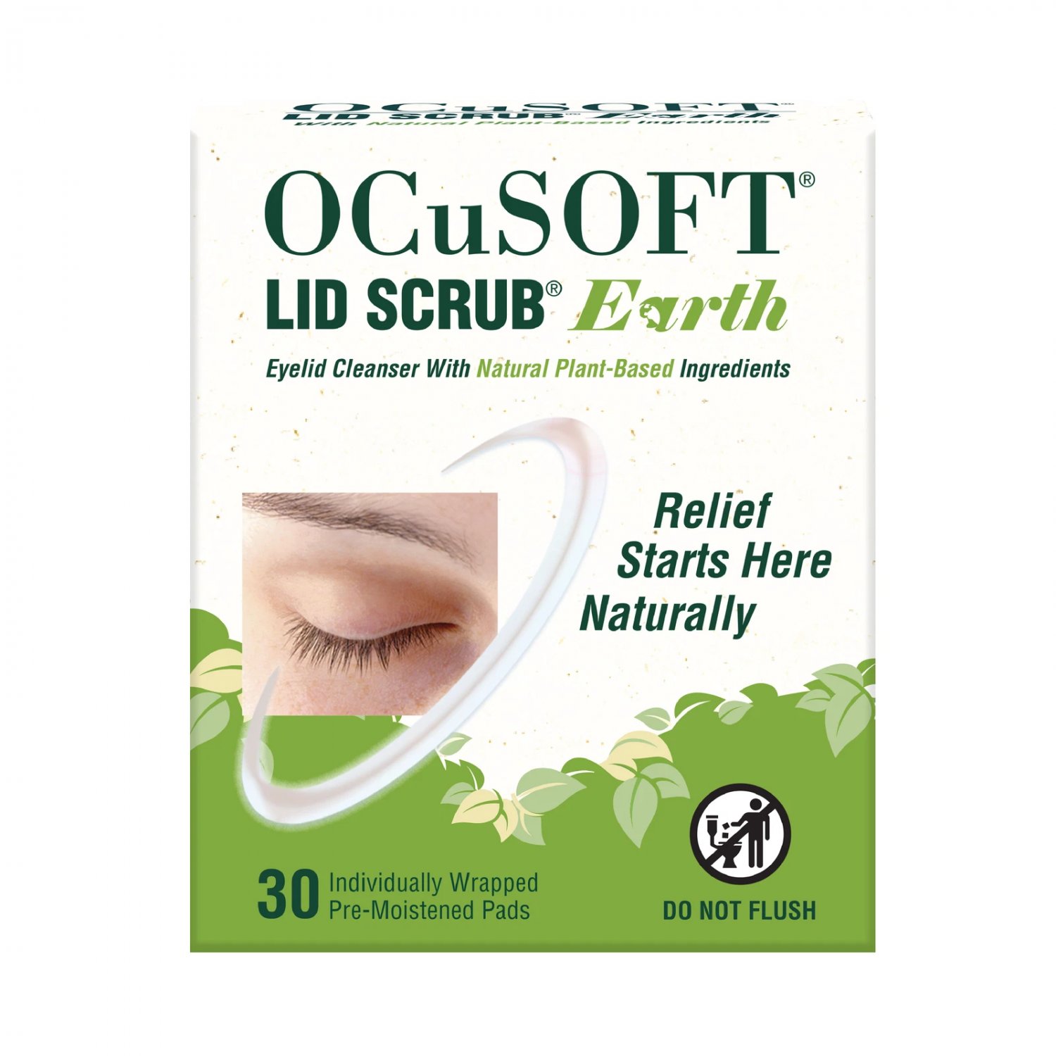 OCuSOFT Lid Scrub Earth Pre-Moistened Pads 30 Count Box