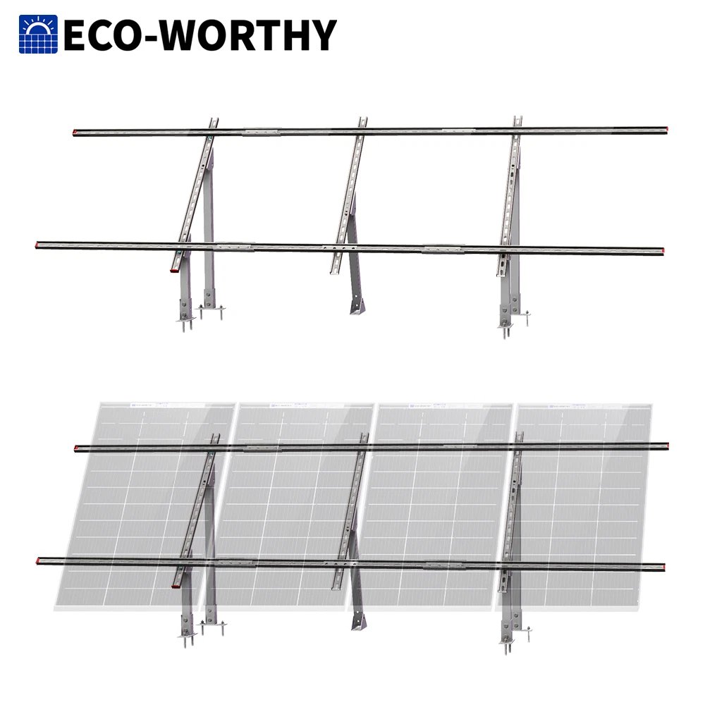 ECO-WORTHY Adjustable Solar Panel Mounting Brackets Kit System for 4PCS ...