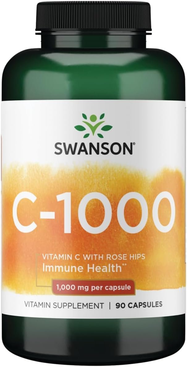Swanson Vitamin C w/Rose HIPS - Herbal Supplement Promoting Skin Health,