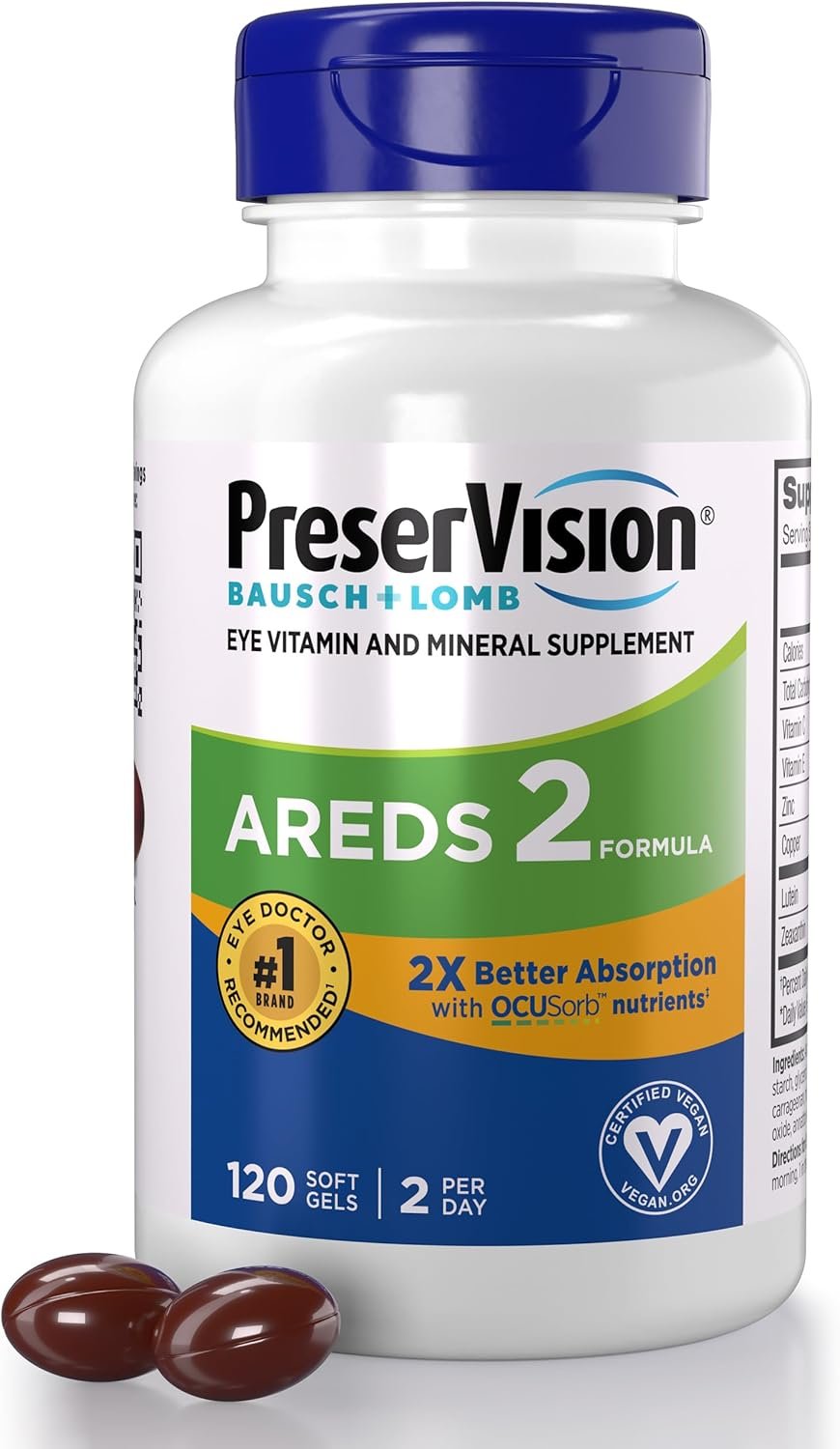 PreserVision AREDS 2 Eye Vitamin & Mineral Supplement with OCUSorb, 120 ...