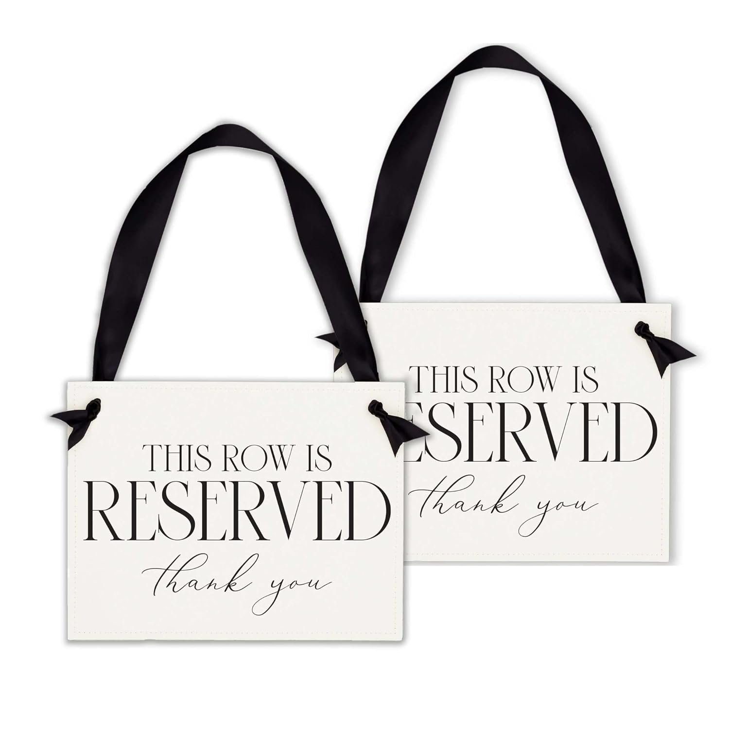 Set of 2 Reserved Row Banners for Wedding Ceremony or Events - Blank