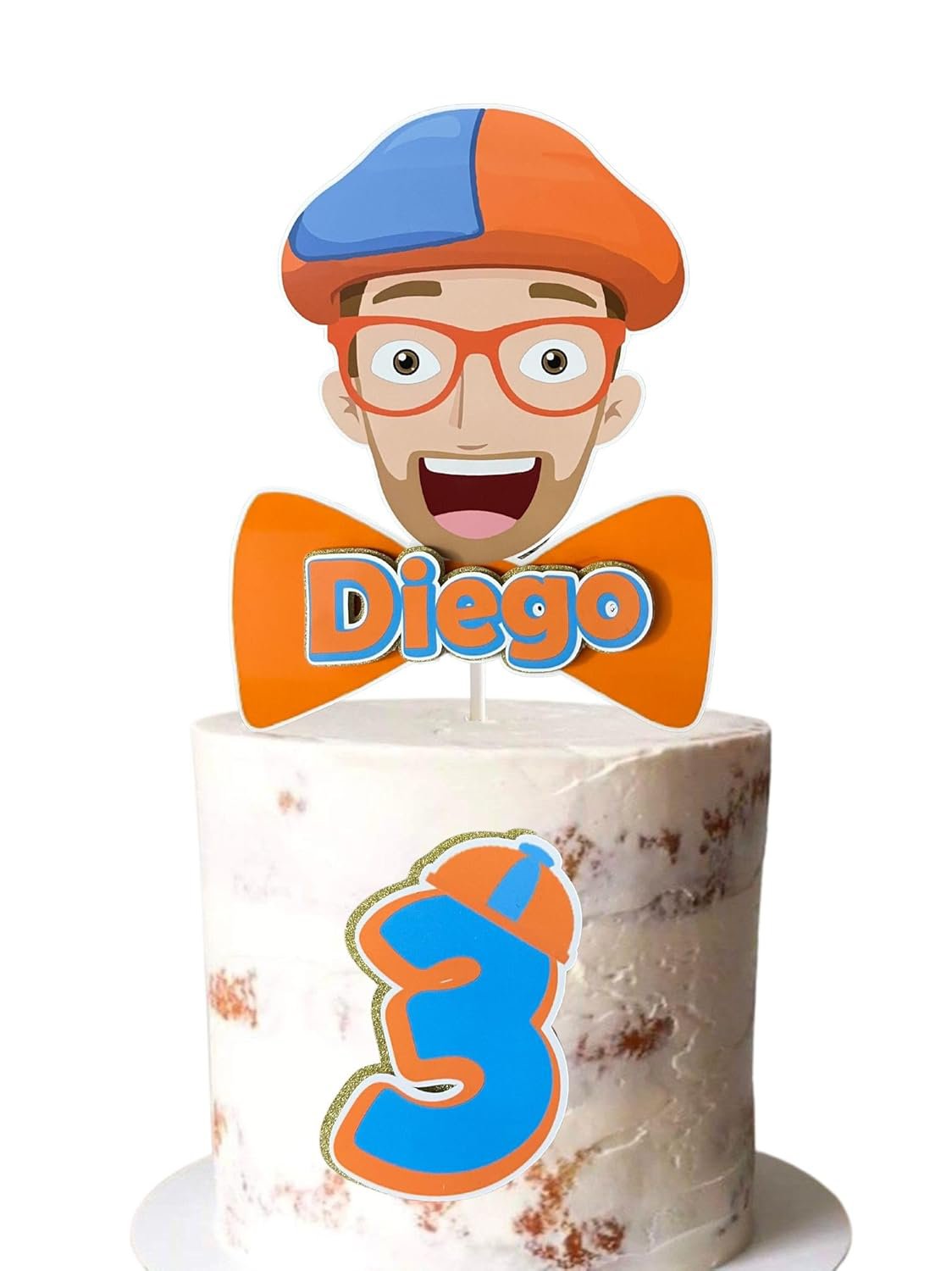 Blipp Cake Topper. Blue and orange Custom Cake Topper. Blipp Custom