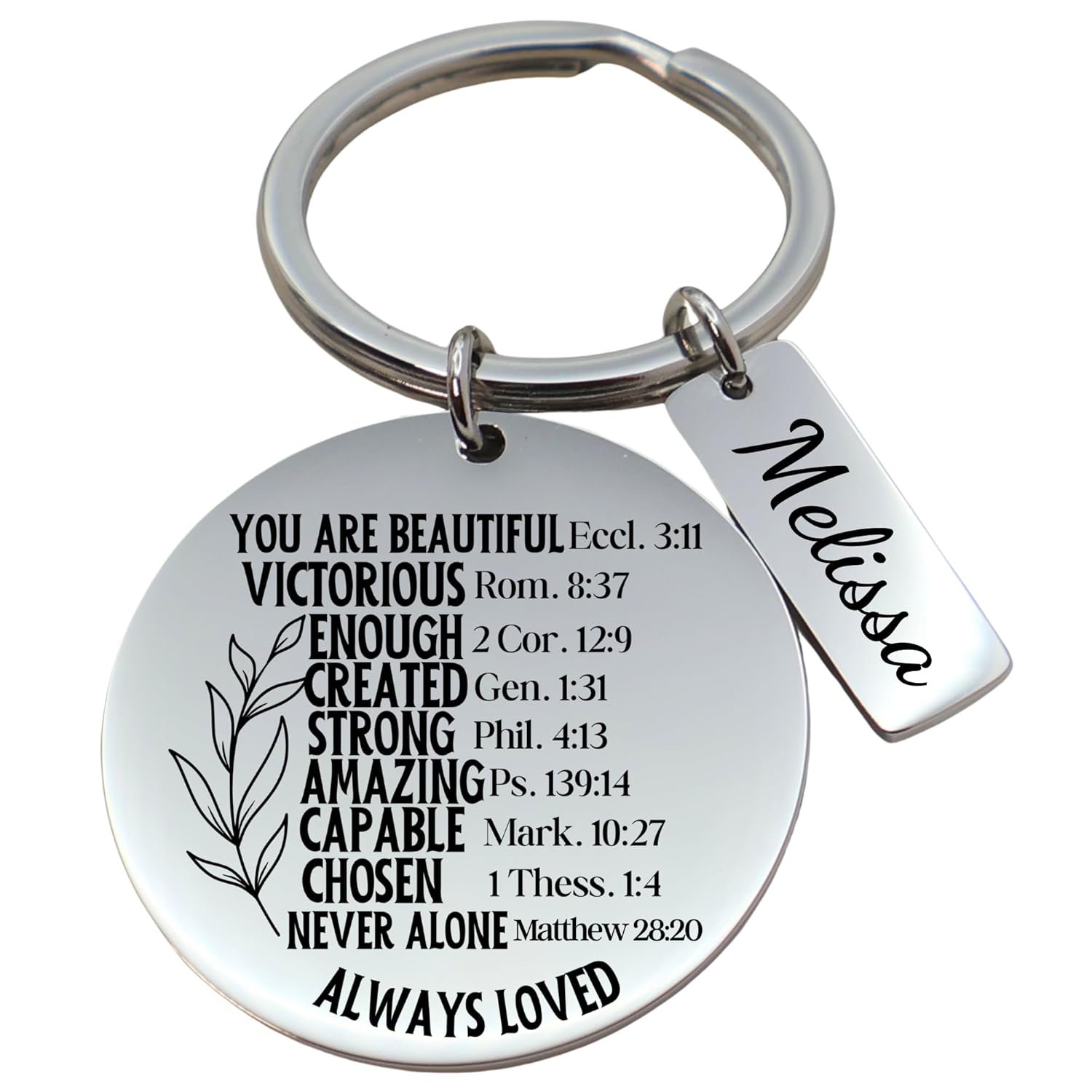Custom Bible Verse Stainless Steel Keychain Gift for Christian Faith ...