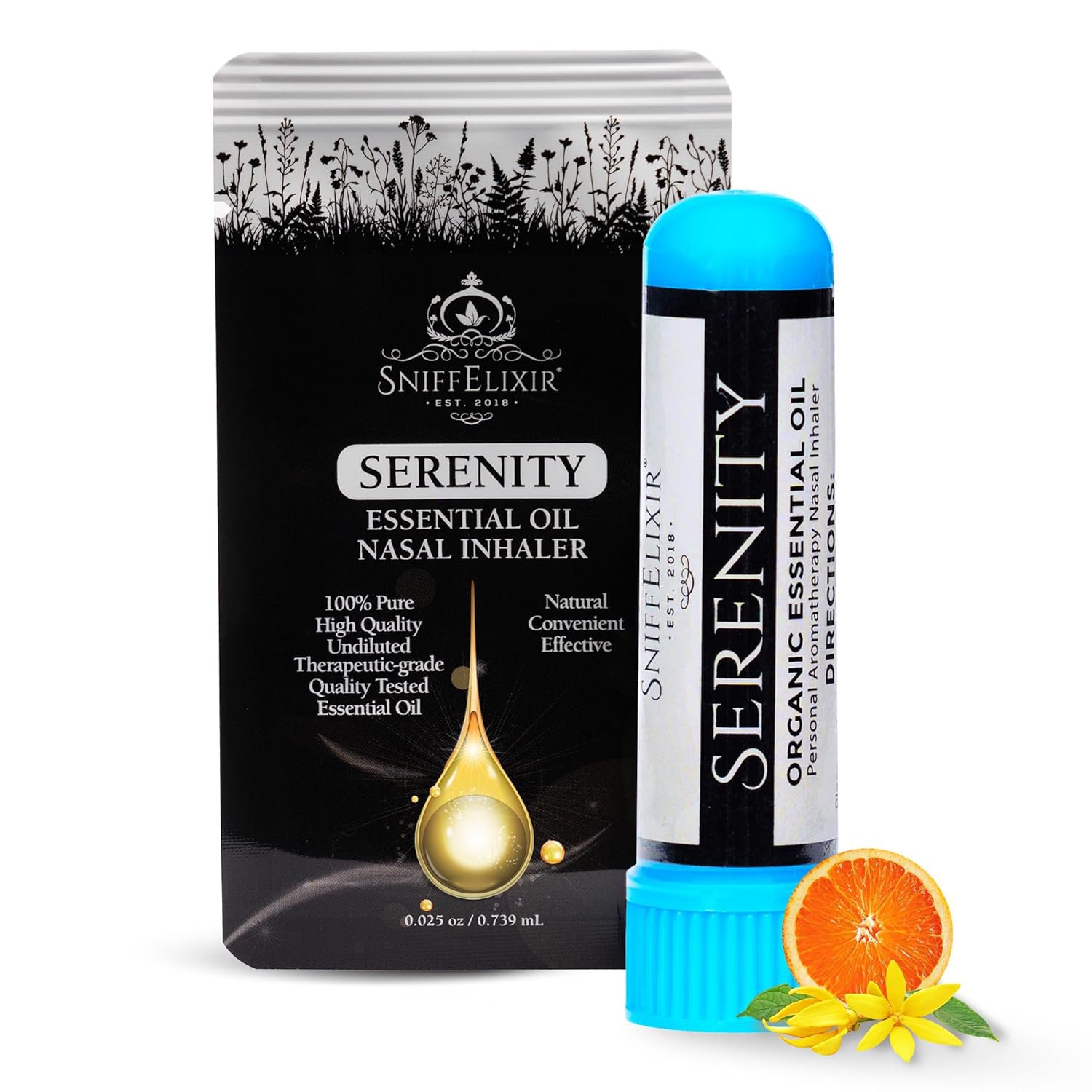 Serenity Nasal Inhaler Aromatherapy Inhaler, Natural Stress Relief Inhaler