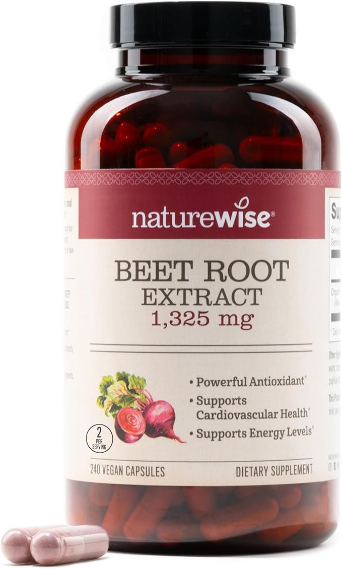 NatureWise Beet Root Capsules 1300mg with Organic Beetroot Powder ...