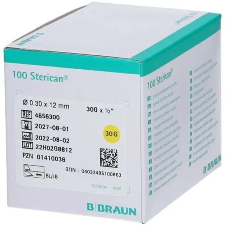 B.Braun Sterican 30G Injection Needles (0.3x12mm), 20 Count