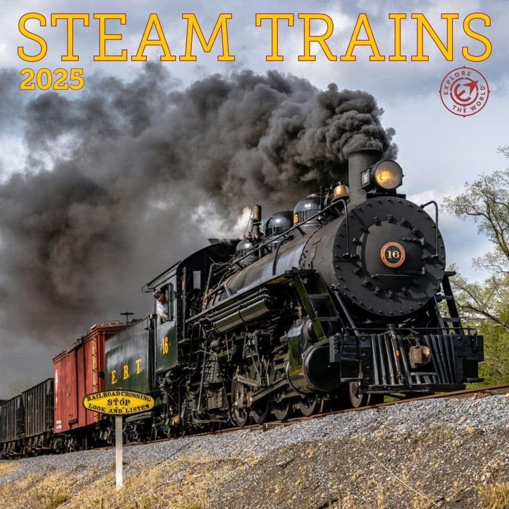 Steam Trains 2025 Wall Calendar