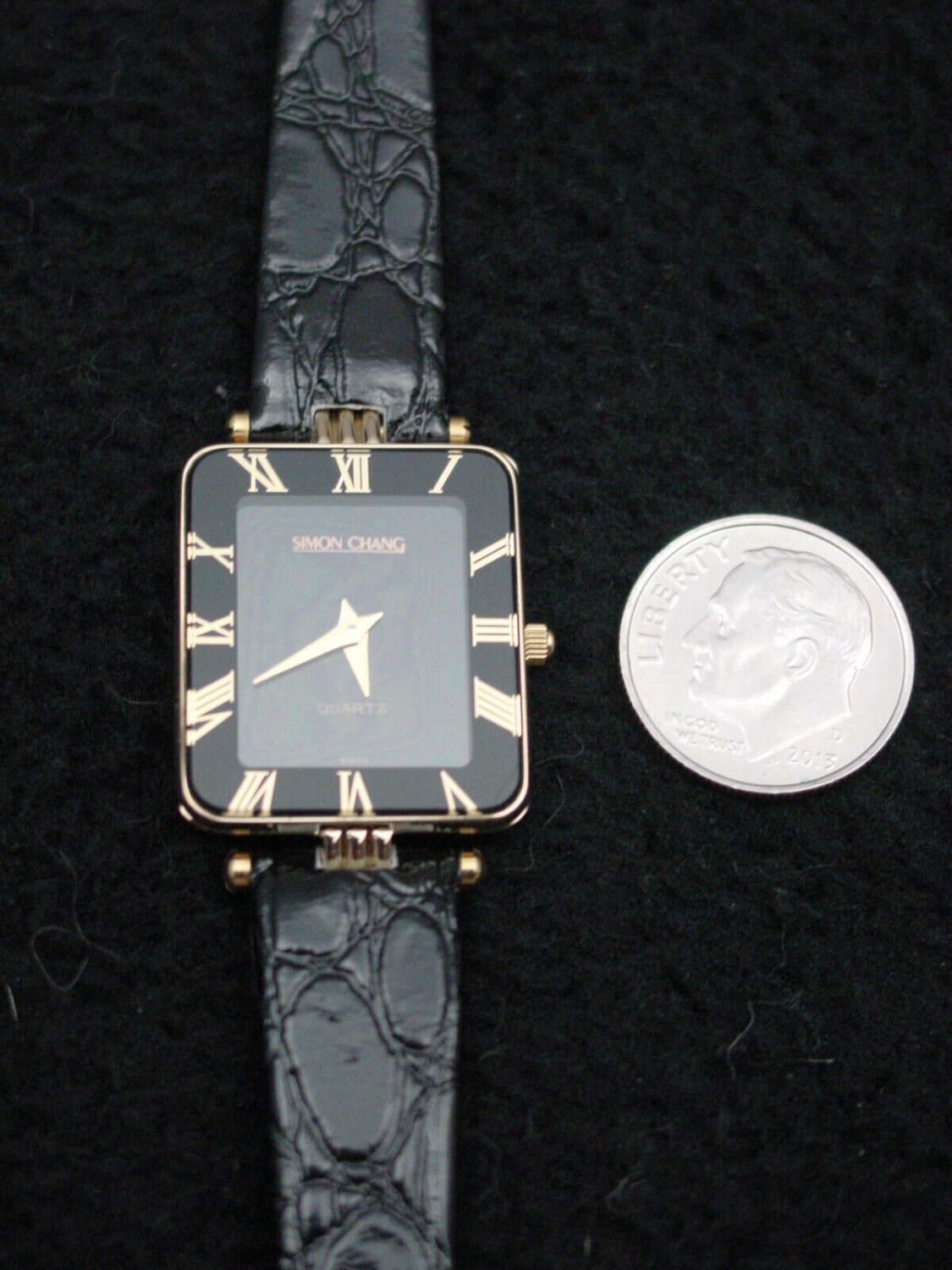 Wristwatch, Lady's, Simon Chang Leather Gold, 24x20mm Face, ETA Swiss 6 ...