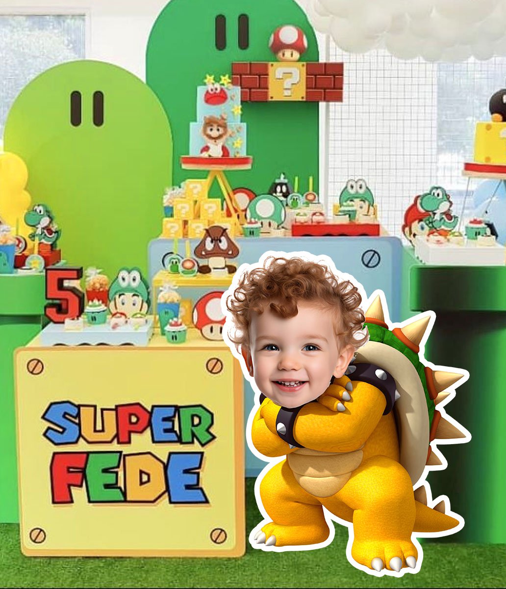 Bowser Cutout-Custom Face Digital Party Decoration-Printable File for ...