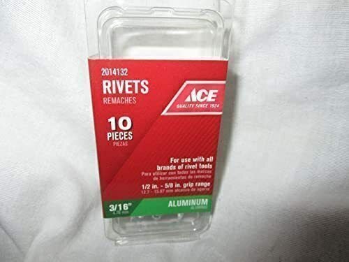 Ace Aluminum 3/16" Rivets 10 Pieces In 1 Package For Use With All Rivet ...