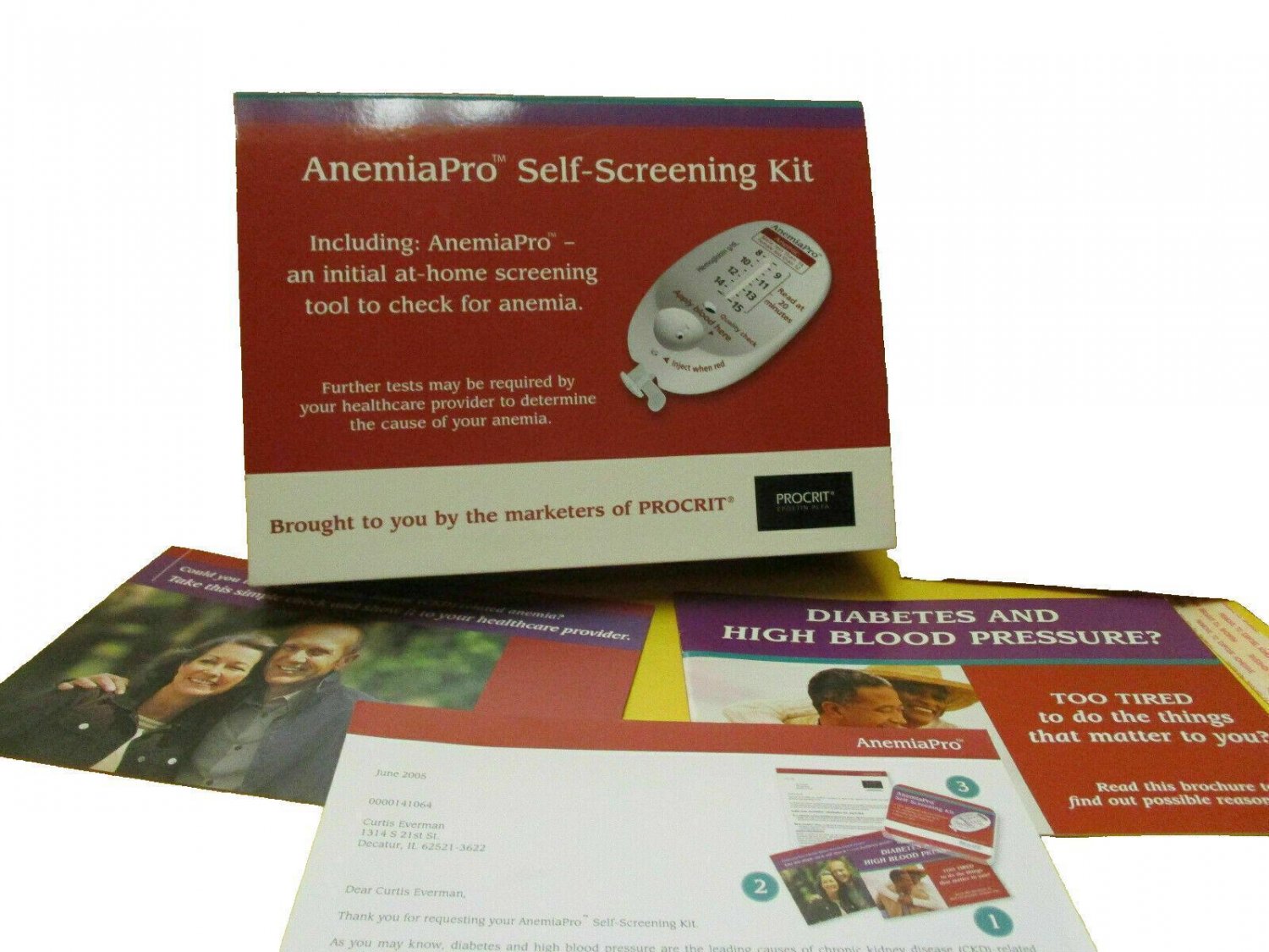 AnemiaPro Diabetes Self-Screening Kit by Procrit for Collection Purpose ...