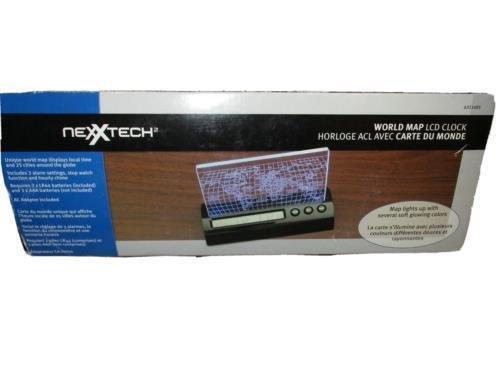 Vintage NexxTech World Illuminious Map Desktop LCD Clock