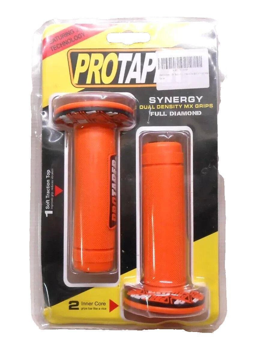 ProTaper Synergy Dual Density Grips Full Diamond Orange Dirt Bike MX Enduro