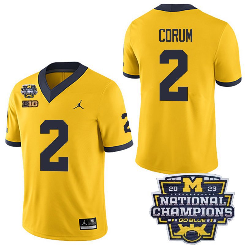 Michigan Wolverines 2 Blake Corum Yellow National Champions Youth ...