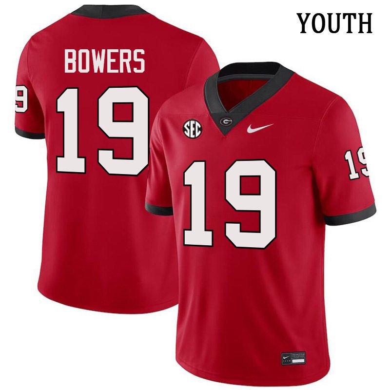 Georgia Bulldogs #19 Brock Bowers Red Stitched Youth jersey