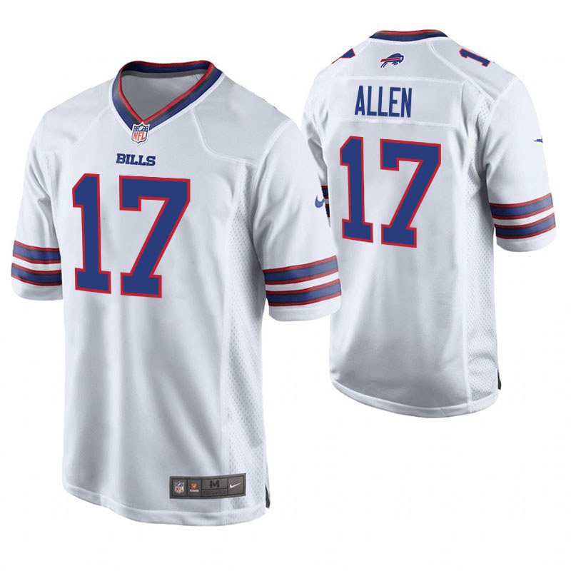 Men's Bills 17 Josh Allen White Stitched Limited Jersey