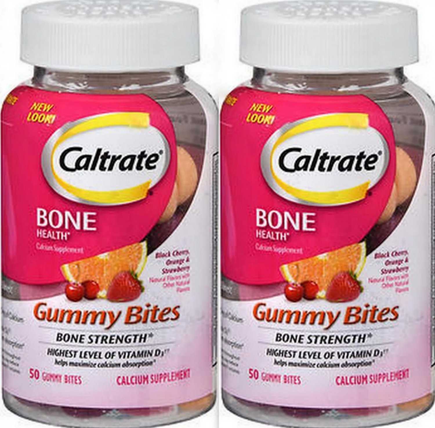 CALTRATE GUMMY BITES Calcium +D 50 ct ( 2 pack ) PHARMACY FRESH!