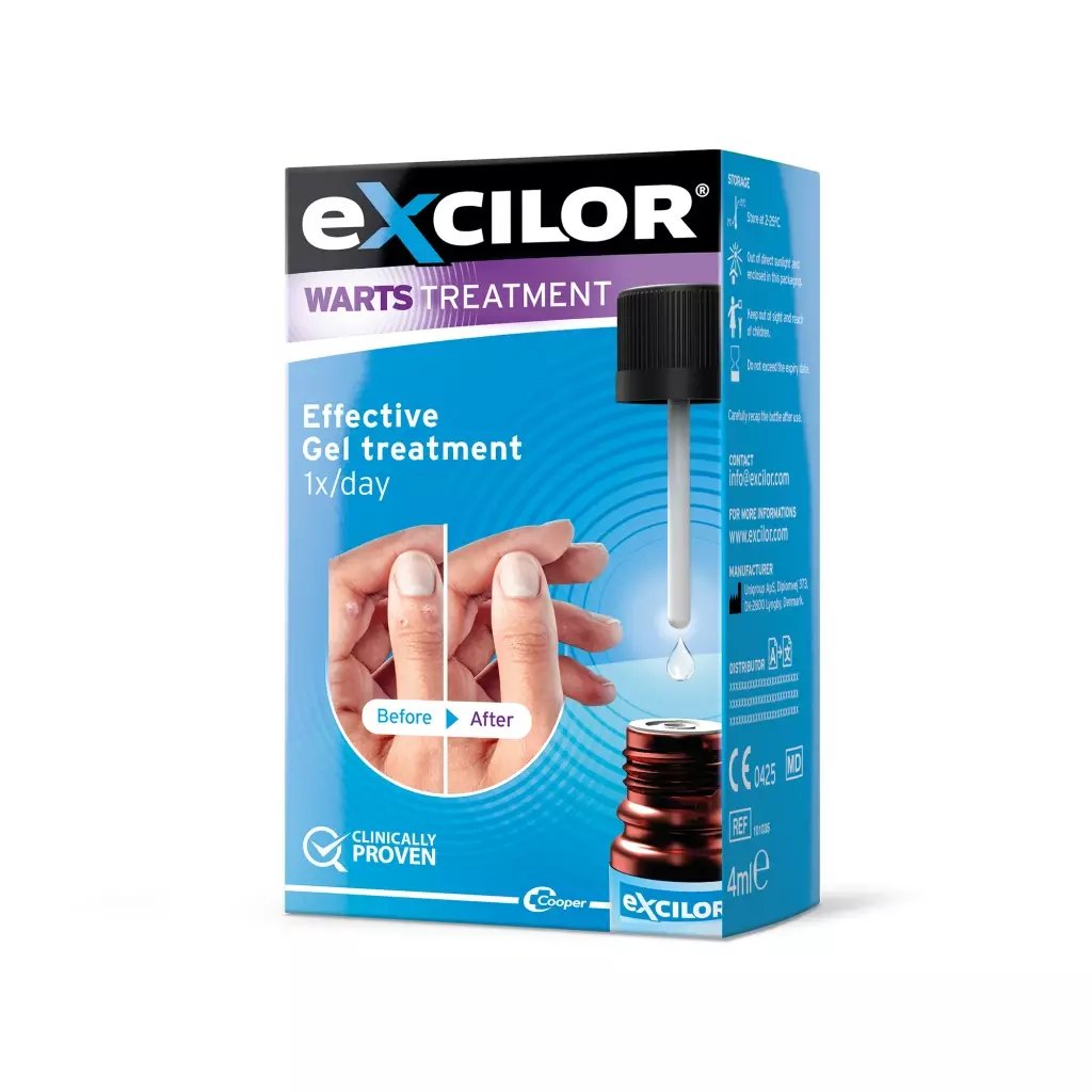Excilor Warts Treatment. Effective Gel 1xDay. Hands, Feets, Legs.