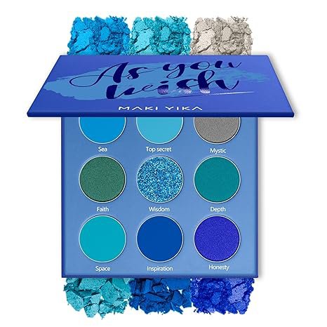 MAKI YIKA Blue Eyeshadow Palette for Women, Blue Eye Shadow 9 Color Matte